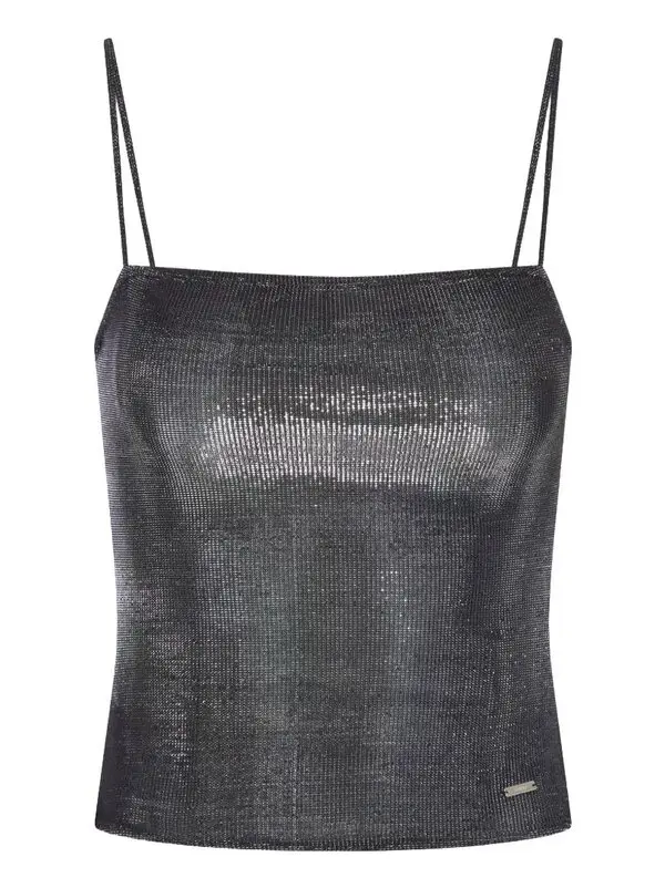 Gucci Metallic Spaghetti Strap Tank Top - Black