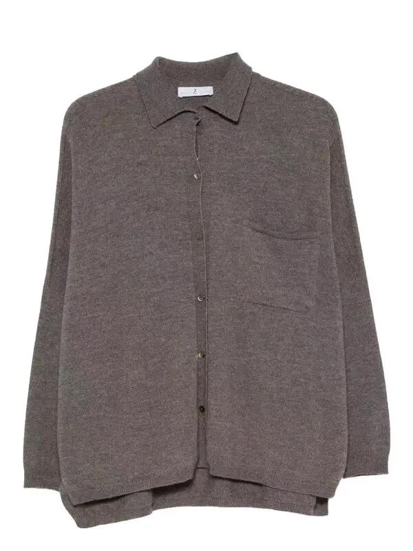 WHYCI Button-up Chest-pocket Cardigan - Brown