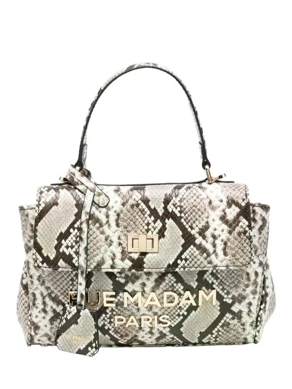 RUE MADAM PARIS Exotique Snake-effect Tote Bag - Brown