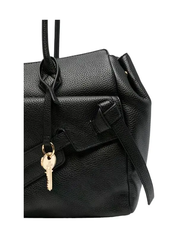 Moschino Padlock-detail Pebbled-leather Tote Bag - Black