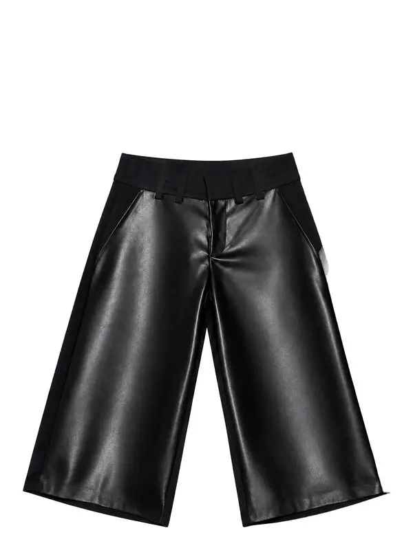 HEDARE Capri Nappa Leather Trousers - Black
