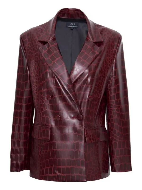 ARIANA BESTEPE Burgundy Leather Jacket - Red