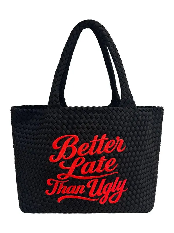 LILLY LOVES Better Late Than Ugly" Shoulder Bag - Black
