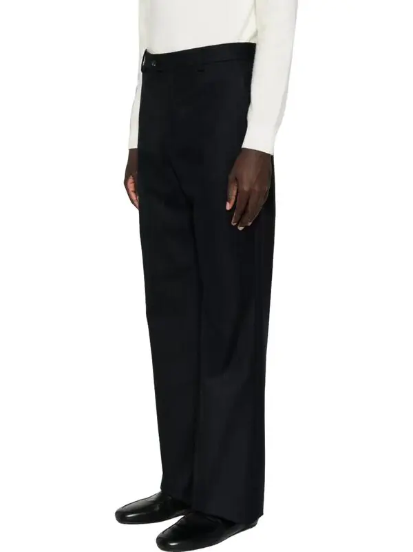SPINA Herringbone-pattern Wide-leg Trousers - Blue