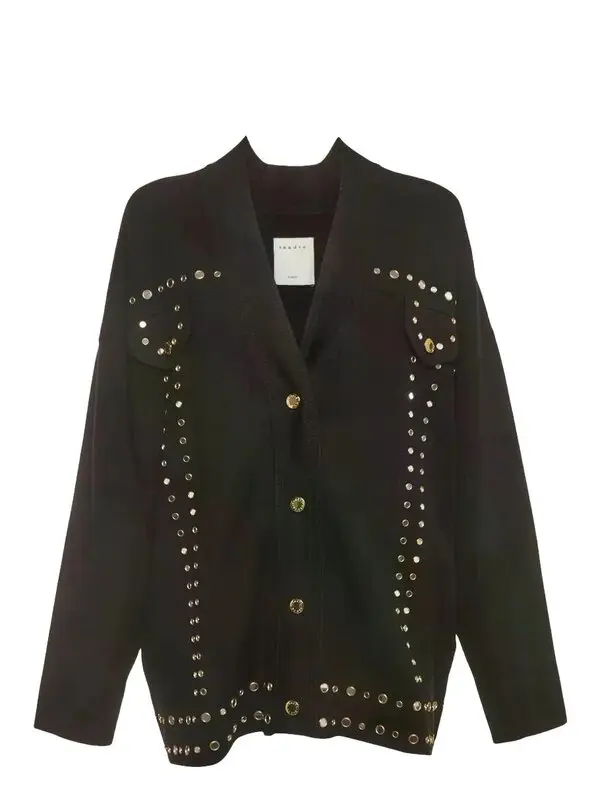 Sandro Bamo Studded Cardigan - Black