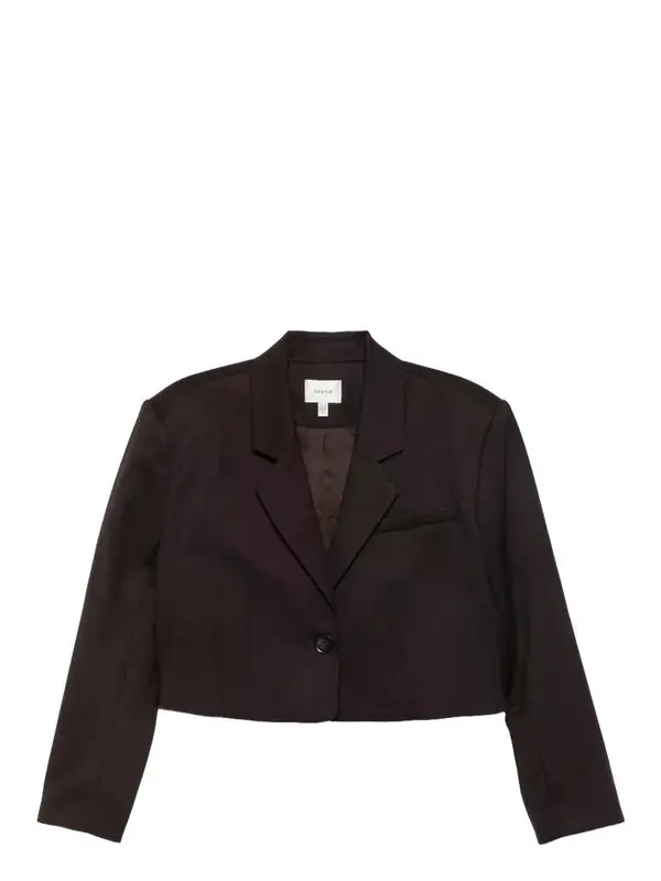 GESTUZ Cropped Single-breasted Jacket - Brown