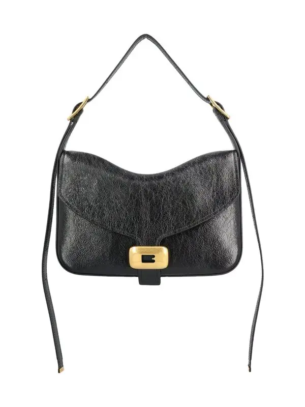 Balenciaga Medium Clicca Leather Shoulder Bag - Black