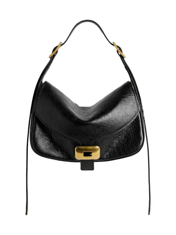 Balenciaga Medium Clicca Leather Shoulder Bag - Onyx