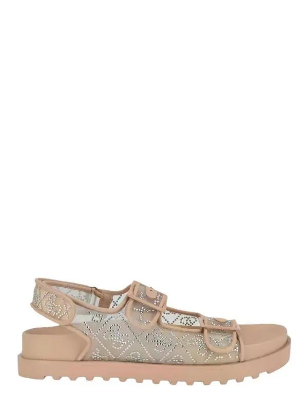 Guess Frella Rhinestone-embellished Mesh Sandals - Neutrals