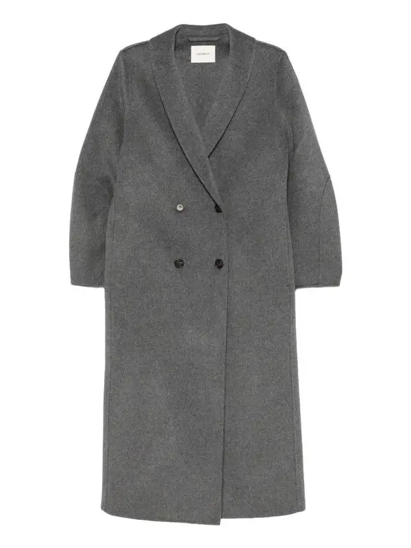 LISA YANG Double-breasted Shawl-lapel Coat - Grey