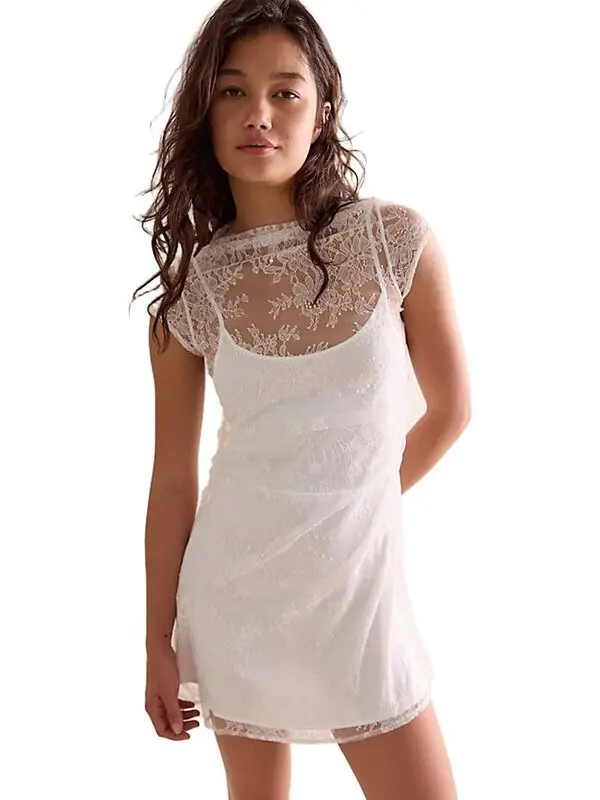 KAT THE LABEL Eloise Mini Slip Dress At - Ivory