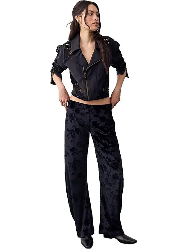 Free People Radiance Velvet Pull-on Pants At - Black