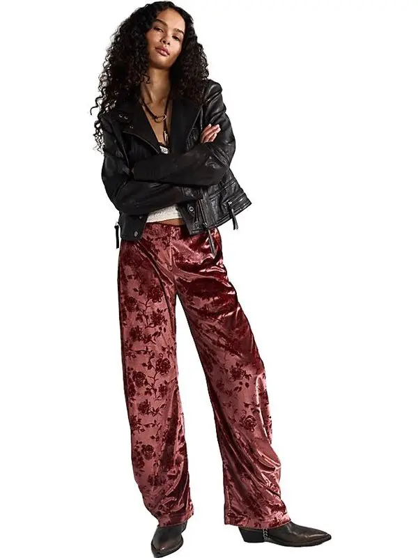 Free People Radiance Velvet Pull-on Pants - Henna