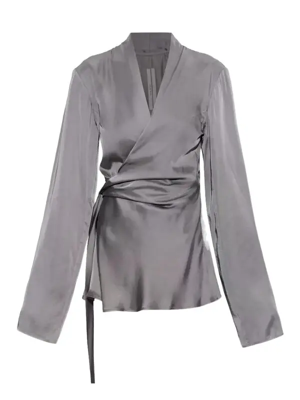 Rick Owens Laura Ls Wrap Top - Grey