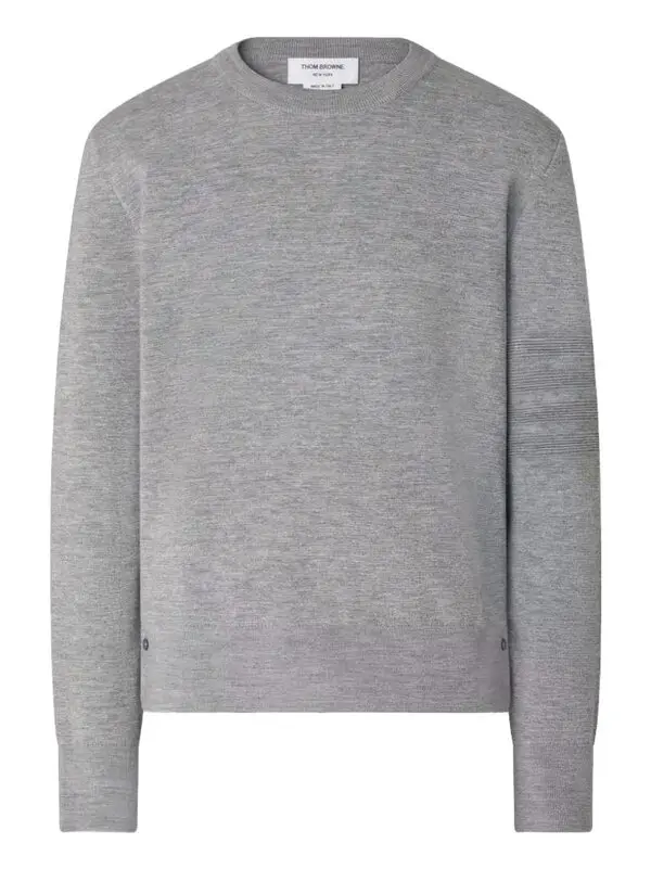 Thom Browne Milano Stitch 4-bar Bomber Pullover - Grey