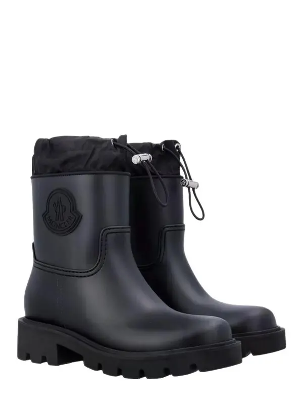 Moncler Kickstream Drawstring-top Logo-patch Ankle Boots - Black