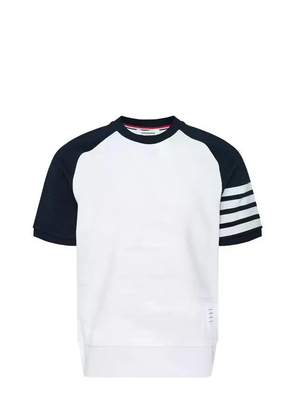 Thom Browne Short-sleeve Saddle Sweatshirt - White