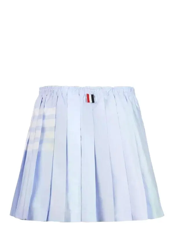 Thom Browne Oxford 4-bar Drawstring Pleated Mini Skirt - Blue