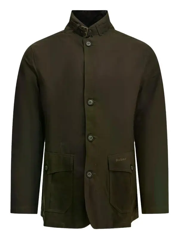 Barbour Lutz Buckled-collar Waxed-cotton Jaclet - Green