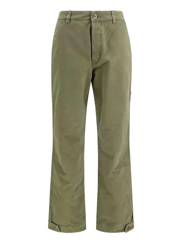 Off-White Straight-leg Cotton Trousers - Green