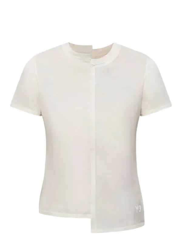 Y3 Asymmetric Logo T-shirt - Neutrals