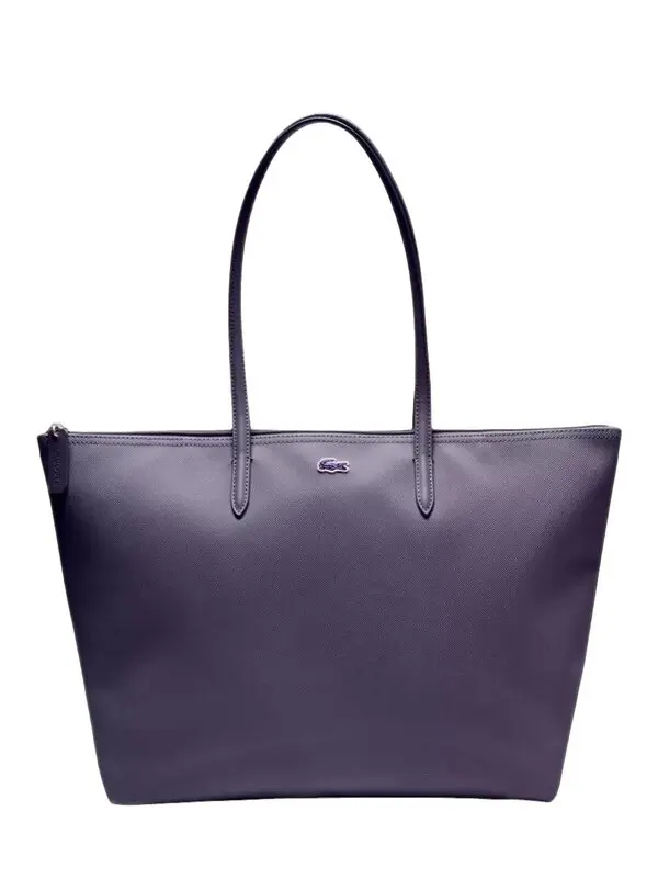 Lacoste Large Logo-plaque Tote Bag - Purple