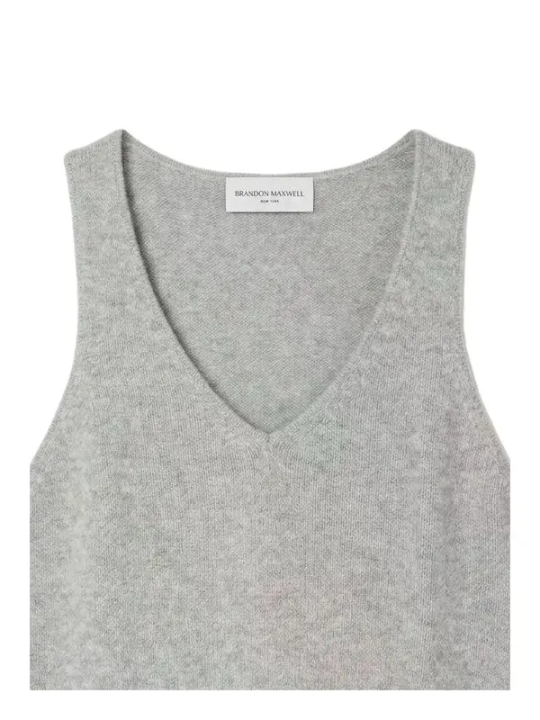 Brandon Maxwell Reese V-neck Top - Grey
