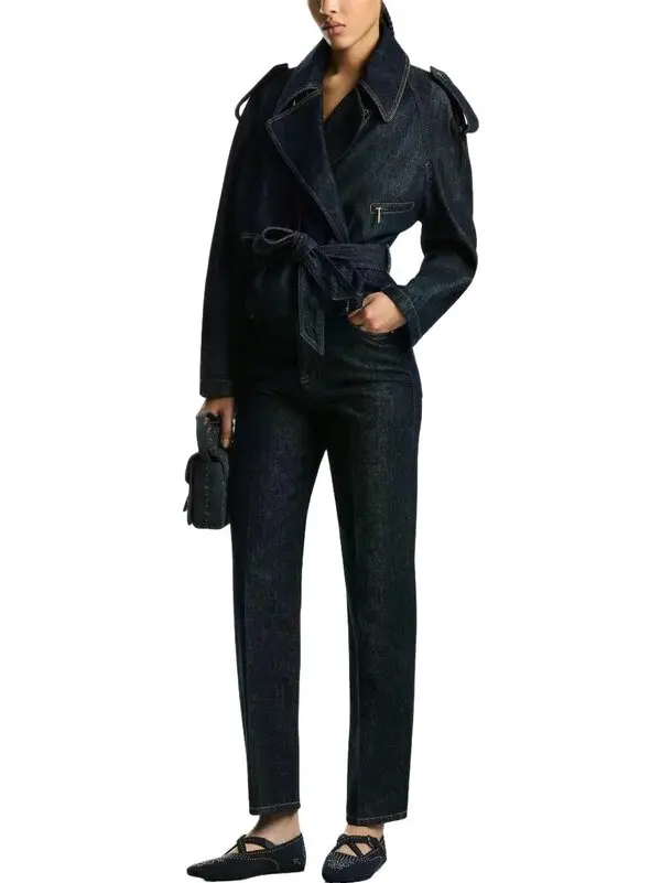 Emporio Armani Knot Detail Straight Leg Jeans - Blue