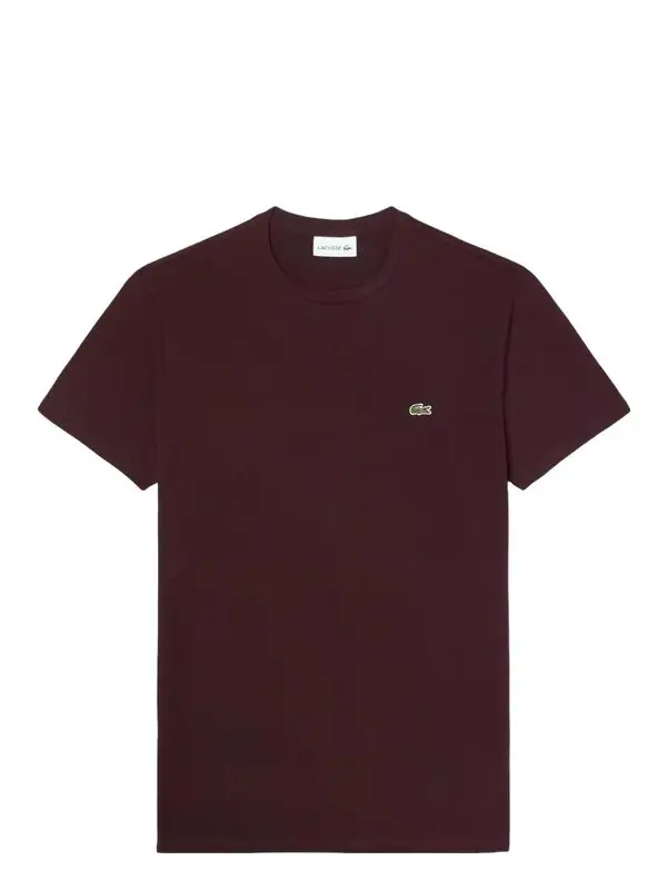 Lacoste Logo-patch Pima-cotton T-shirt - Red