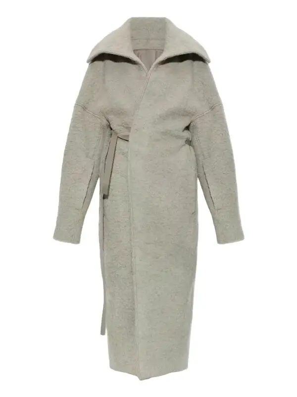 Rick Owens Belted Oversized-collar Coat - Grey