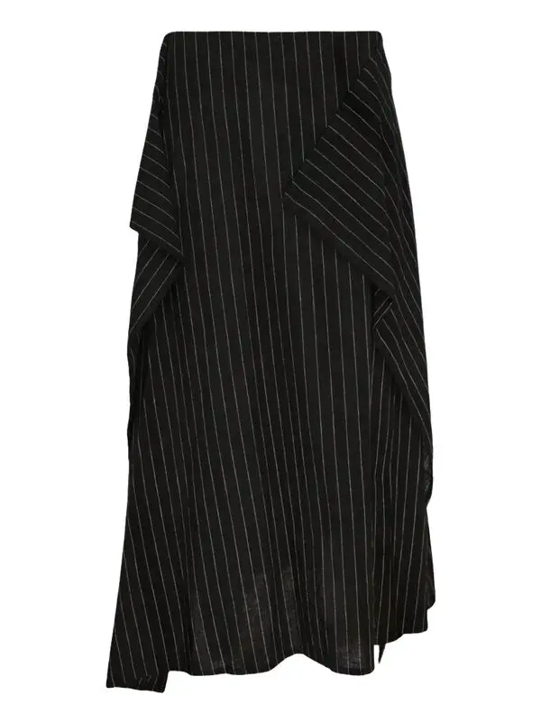Y’s Pinstriped Skirt - Black