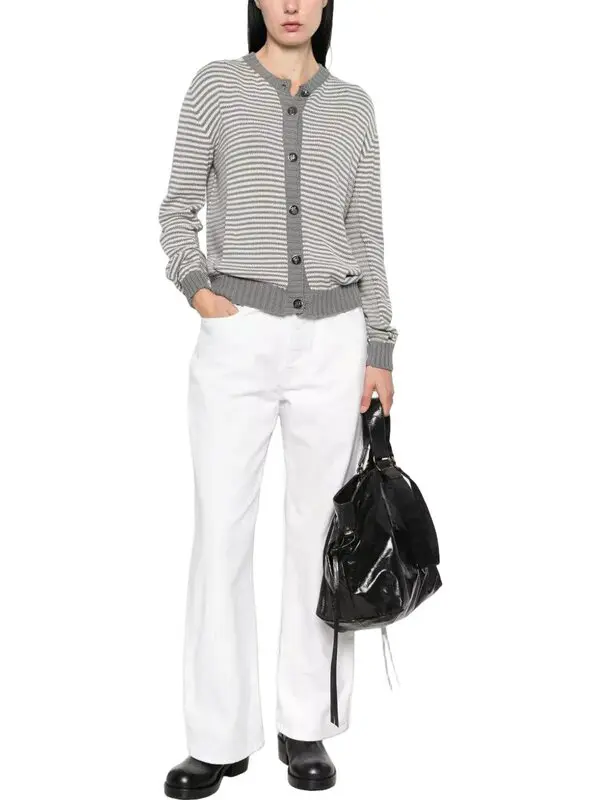 Emporio Armani Striped Button-up Cardigan - Grey