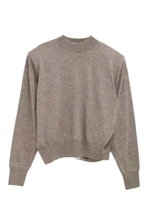 THE FRANKIE SHOP Padded-shoulder Mock-neck Sweater - Neutrals