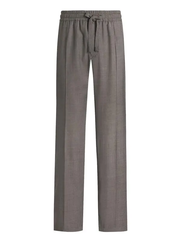 Dolce & Gabbana Bird's Eye Wool Jogging Trousers Pants And Shorts - Multicolor