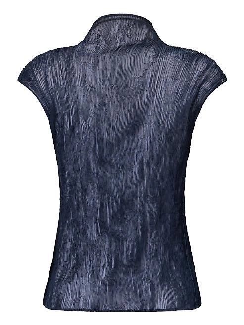 Issey Miyake Twisted Sheer Chiffon Top - Blue