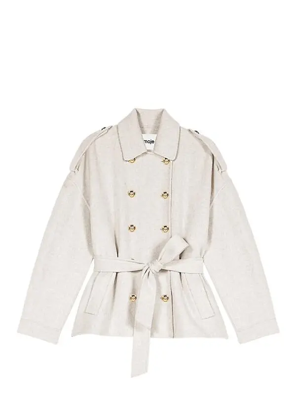 Maje Double-breasted Double-faced Wool-blend Coat - Ecru