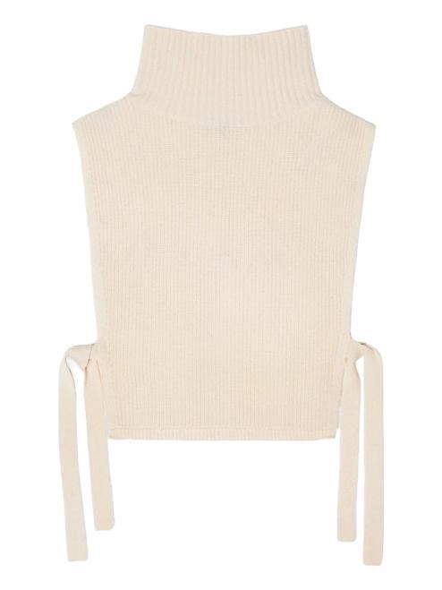 Maje High-neck Side-tie Wool And Cashmere Collar - Ecru