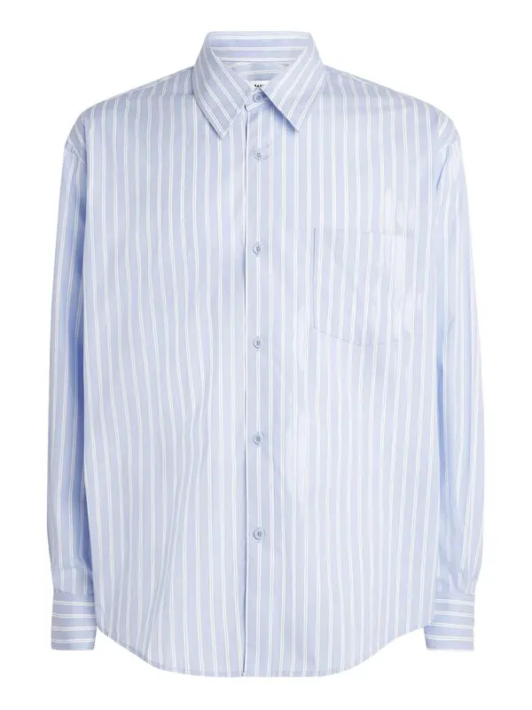 Sandro Cotton Stripe Shirt - Blue