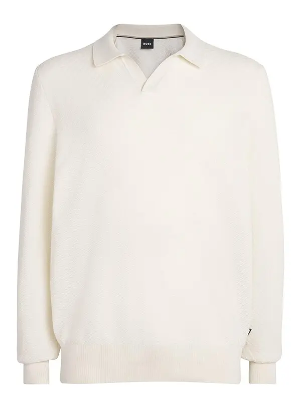 BOSS Cotton Lomarino Sweater - White