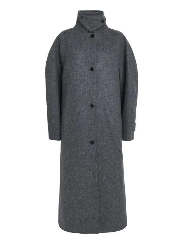 JIL SANDER Wool-blend Oversized Coat - Grey