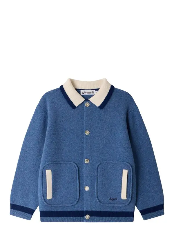 Bonpoint Cashmere Collared Cardigan - Blue