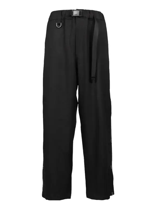 Y3 Sports Uniform Three-stripes Press-stud Trousers - Black