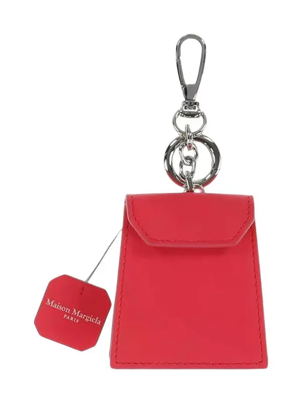 MAISON MARGIELA Four Stitch Leather Bag Charm - Red