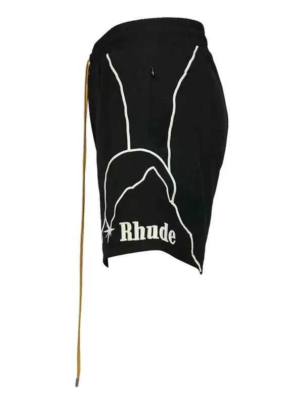 Rhude Embroidered Shorts - Black