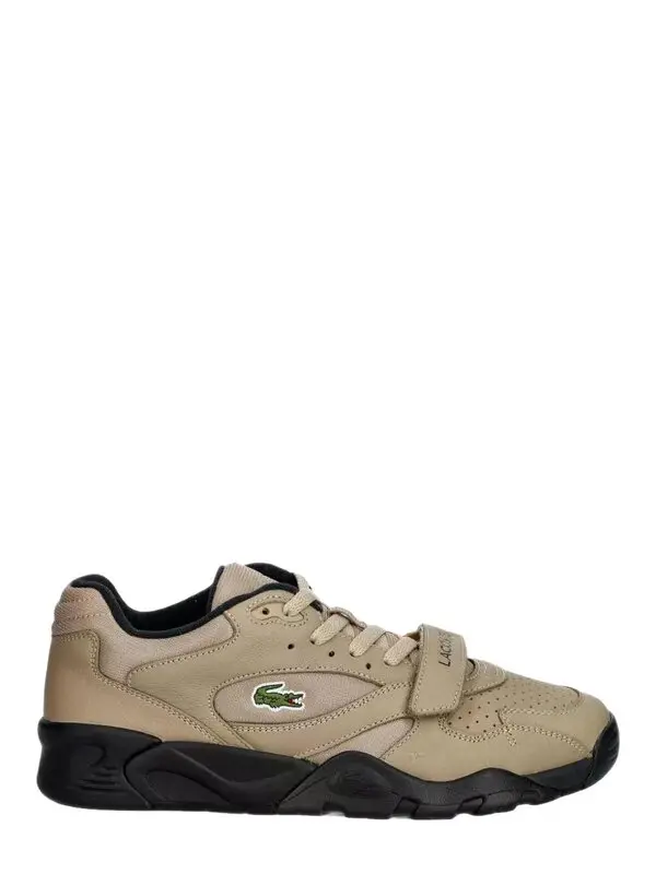 Lacoste Game Trainer Pro Perforated Sneakers With Touch-strap - Neutrals
