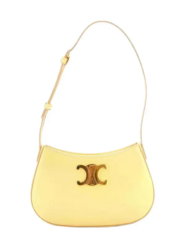 Celine Triomphe Tilly Bag In Smooth Calfskin - Yellow