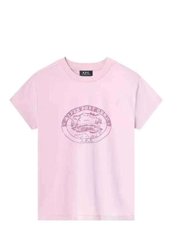A.p.c. Graphic Print Cotton T-shirt - Pink