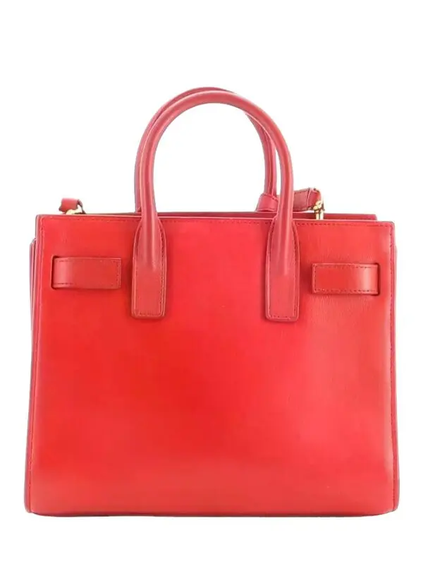 Saint Laurent Sac De Jour Leather Nano Tote Bag - Red