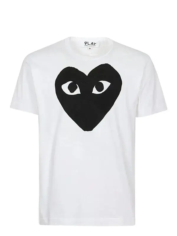 Play Comme Des Garcon Heart-print T-shirt - White