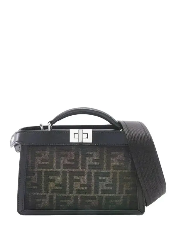 Fendi Small Zucca Canvas Peekaboo Satchel - Black